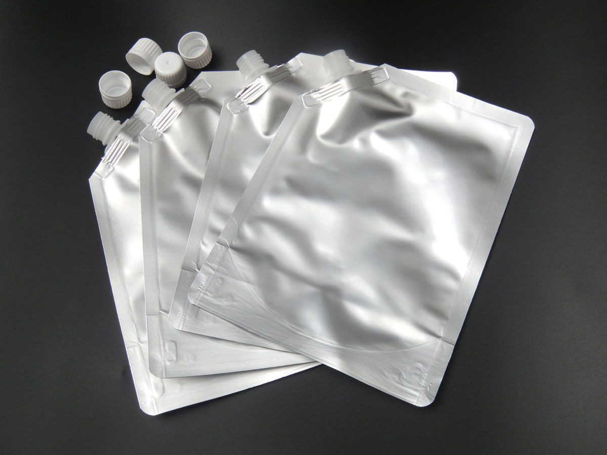 Airtight Stand Up Foil Pouch Packaging Vertical Silver Aluminum Foil