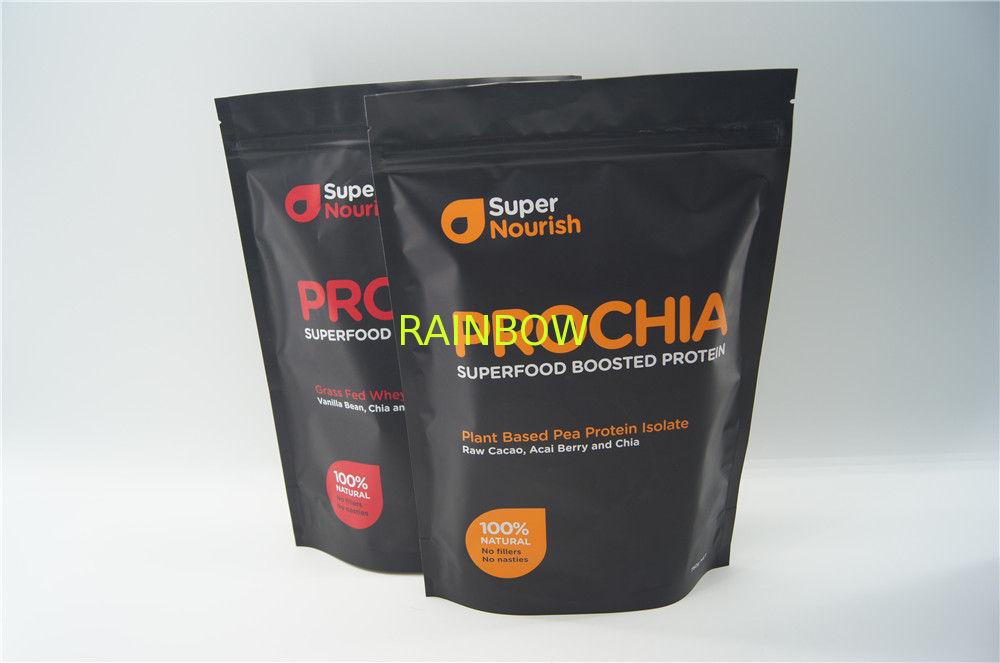 Customized 500g Bottom Gusset Bags , Protein Foil Lined Stand Up k Pouch