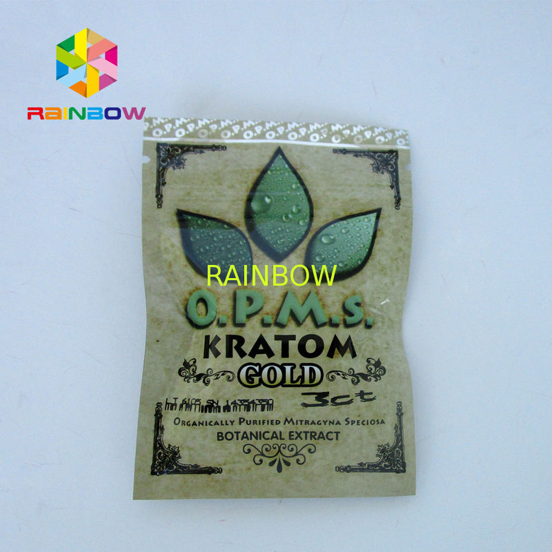 Kratom Herbal Incense Bag Packaging With Zip Lock , Herbal Incense Bag