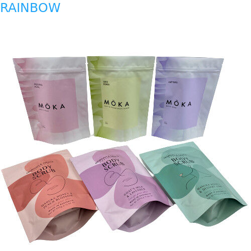 Zipper Mylar Stand Up Pouches Gravnre Printing For Body Scrub Bath Salt