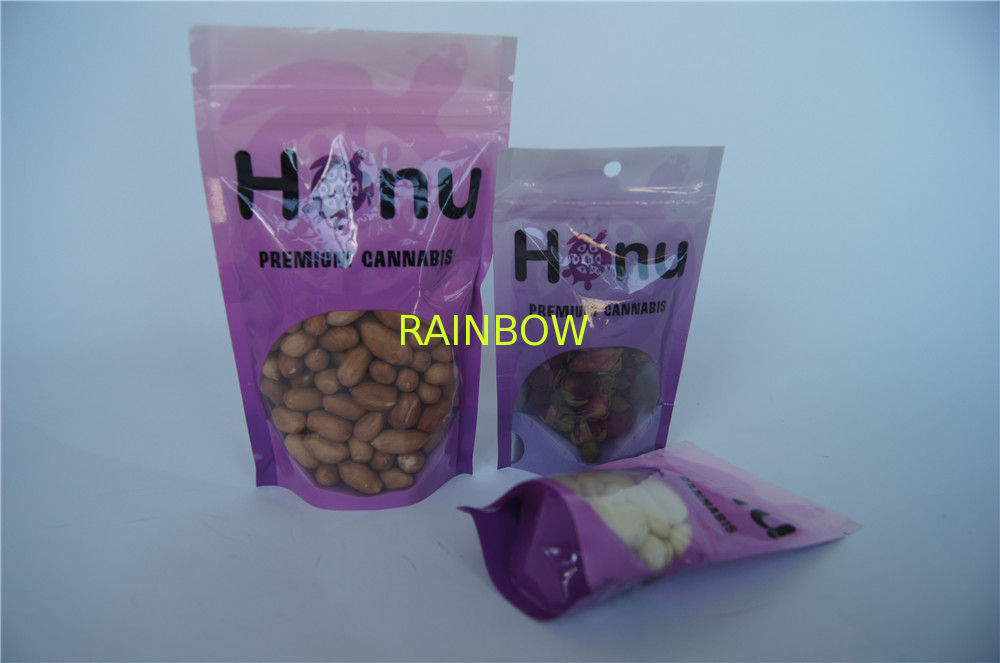 Custom Printed Plastic Gummy Candy / Jelly Bean Packaging Bag With Window