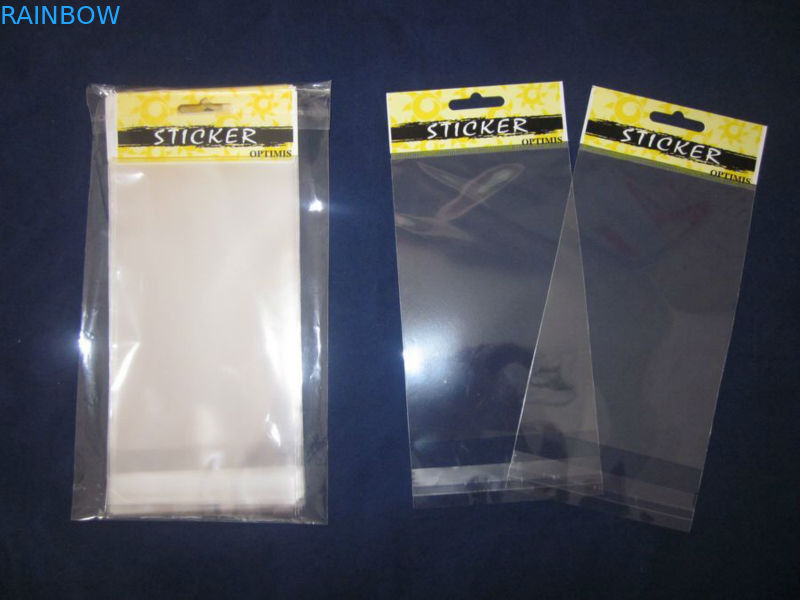 Yellow OPP Head Packaging Printing Bags / OPP Cello Bag With Hole For ...
