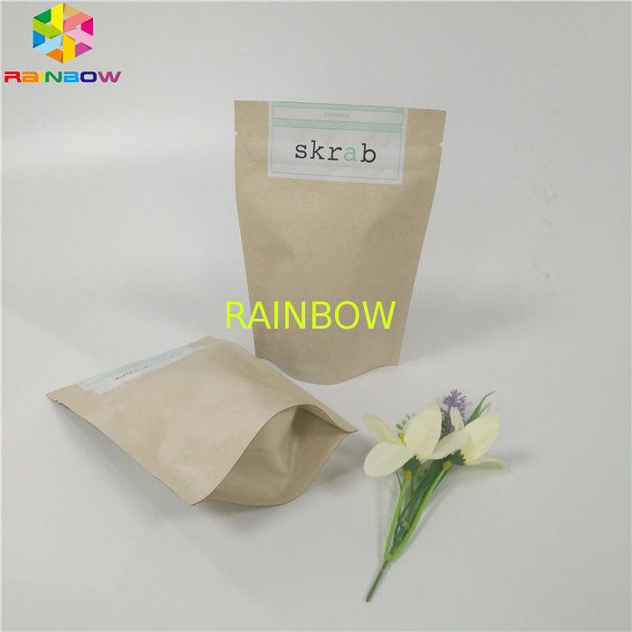 Food Grade Customized Paper Bags Standing Up Recyclable Body Scrub ...