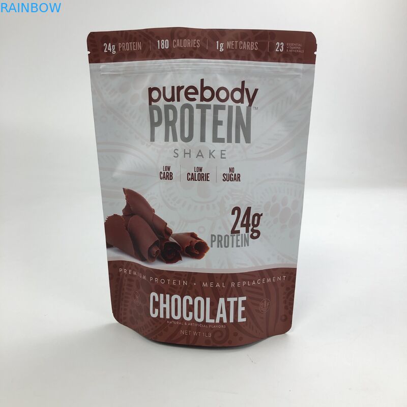 Custom Printed Standing Up Empty Pouch Whey Protein Powder Packaging ...
