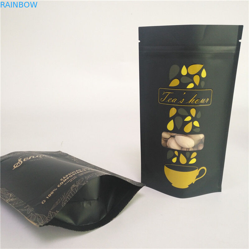 Resealable Zipper 250G 500G 80gsm PMS Color Kraft Paper Bags