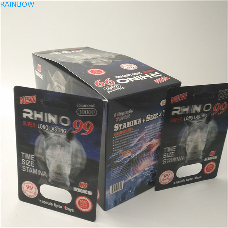 3d Capsule Blister Card Packaging Rhino 99 9000