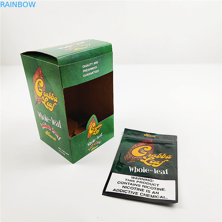 custom printed aluminum foil natural grabba leaf Cap Display packaging ...