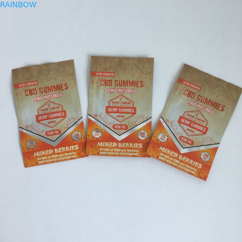 Printing Ziplock Cannabis Flower Plastic CBD Infused 50mg 100mg Gummies ...