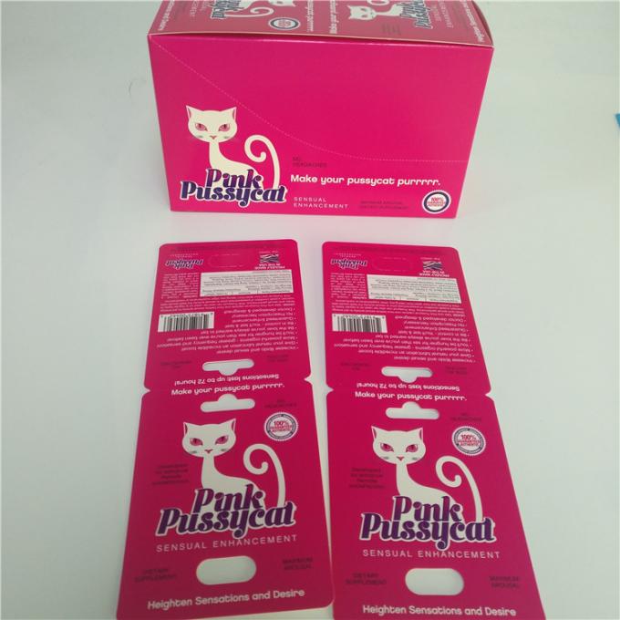 Pink Pussycat Sex Pill Paper Card Blister Sex Enhancer Packaging
