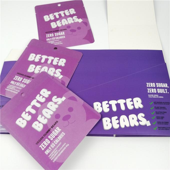 350g Paper Gummy Cbd Cardboard Packaging Box cmyk embossment