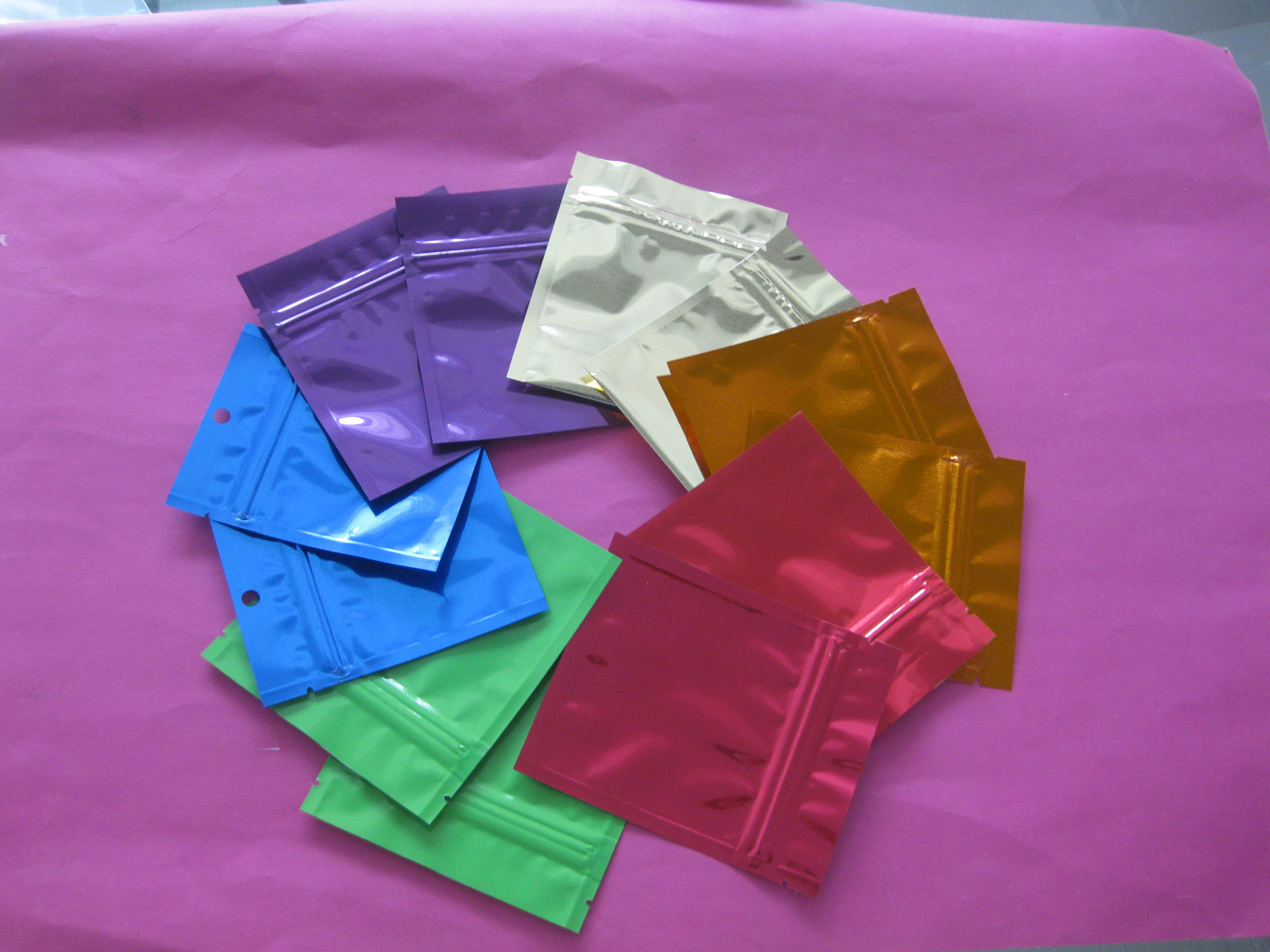 Plain k Mylar Food Snack Bag Packaging with Tear Notch